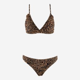Shiwi Braun-schwarzes Bikini-Set mit Animalprint