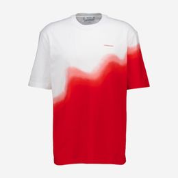 Wei&szlig;-rotes T-Shirt mit Ombr&eacute;-Effekt