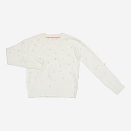 Cremefarbener Pullover mit Perlenmuster