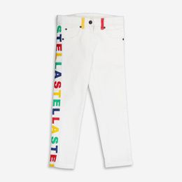 Stella McCartney Kids Wei&szlig;e Slim Fit Jeans mit Logo-Details
