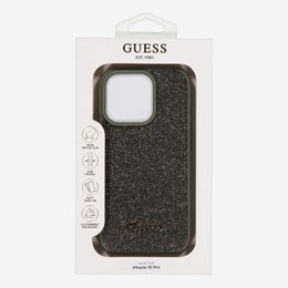 Guess Dunkelgr&uuml;ne Handyh&uuml;lle mit Glitzer f&uuml;r iPhone 16 Pro