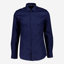 Eterna Schwarzblaues Slim Fit Anzughemd