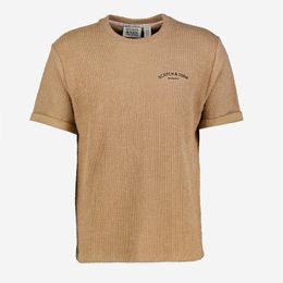 Scotch & Soda Braunes strukturiertes T-Shirt
