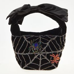Schwarze Clutch aus Samt im Halloween-Design