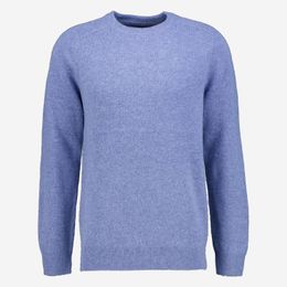 Blauer Pullover mit Rundhalsausschnitt