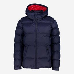 19V69 Italia Dunkelblaue Pufferjacke mit rotes Futter