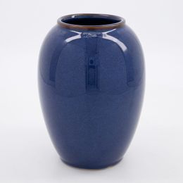 Bitz Blaue Vase aus Steingut mit reaktiver Glasur 20x13cm