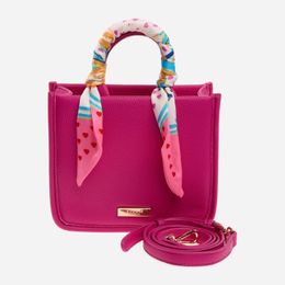 Pinke eckige Henkeltasche mit Schal