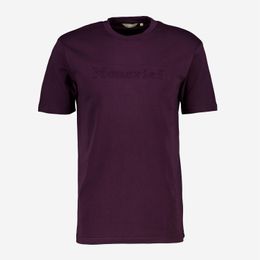 Dunkelviolettes T-Shirt mit gepr&auml;gtem Logo