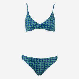 Shiwi 2-teiliges dunkelblau-gr&uuml;nes Lou Bikini-Set mit Muster