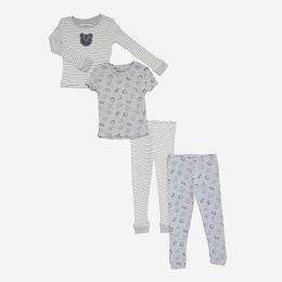 Grau-wei&szlig;es Pyjama-Set mit Tiermuster
