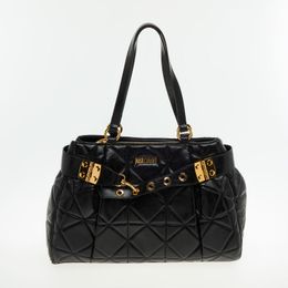 Just Cavalli Schwarze gesteppte Schultertasche