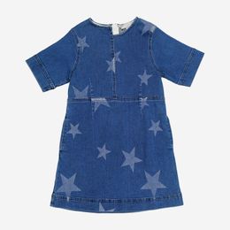 Stella McCartney Kids Blaues Kleid aus Jeans mit Sternmuster
