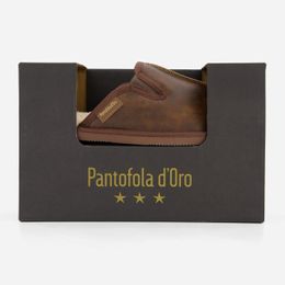 Pantofola d'Oro Dunkelbraune Hausschuhe