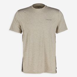Calvin Klein Beigefarbene Sport-T-Shirt mit gesticktem Logo
