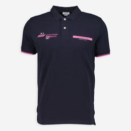 Dunkelblaues Poloshirt mit Logo-Details