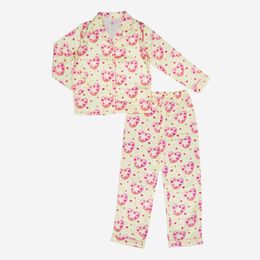 Gelbes Pyjama-Set mit Herzmuster