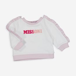 Missoni Wei&szlig;-rosafarbenes Sweatshirt mit Logo