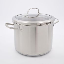 KitchenAid Silberfarbener Suppentopf mit Deckel 14cm