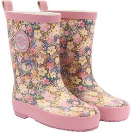 Gummistiefel mit Blumen-Muster, rosa, Gr. 28/29 Mikk-line