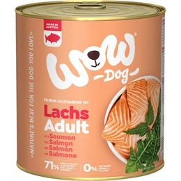 Nassfutter Hund mit Lachs, L&ouml;wenzahn & Brennnessel, Adult WOW