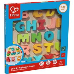 Puzzle aus Holz mit Gro&szlig;buchstaben ABC HAPE