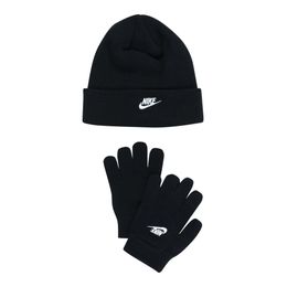 Nike Sportswear Set: M&uuml;tze + Handschuhe M&auml;dchen Gr&ouml;&szlig;e S/XXL schwarz / wei&szlig;