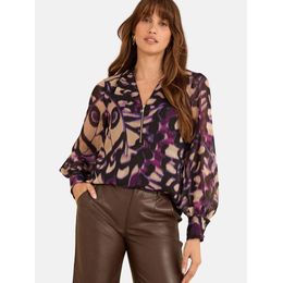 Love & Roses Bluse Damen Gr&ouml;&szlig;e S camel / lila / schwarz