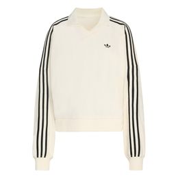 adidas originals Sweatshirt 'TERRY TOWEL V NECK LONG SLEEVES Polo' Damen Gr&ouml;&szlig;e XL/XXL schwarz / offwhite