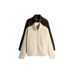 The Set Fleecejacke Damen Gr&ouml;&szlig;e XL creme / schoko