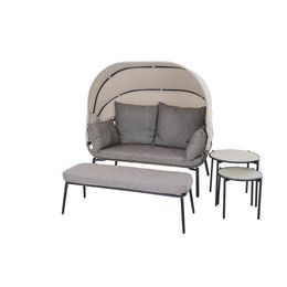 siena GARDEN Lounge-Set 'Bali' anthrazit/naturfarben 151,5 x 158 x 87 cm 4-teilig