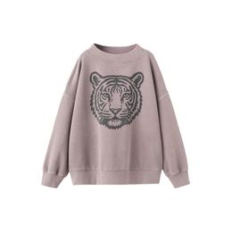 Mango Kids Sweatshirt M&auml;dchen Gr&ouml;&szlig;e 164 mokka / schwarz