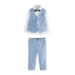 Baker By Ted Baker Set: Weste, Hemd und Hose Jungen Gr&ouml;&szlig;e 86 blau / wei&szlig;