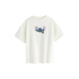 next T-Shirt 'Lilo & Stitch' M&auml;dchen Gr&ouml;&szlig;e 116 ecru / hellblau / pink / schwarz