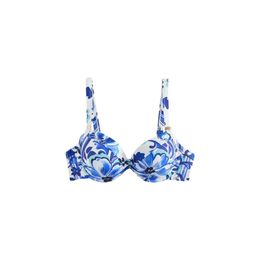 next Bikinitop Damen Gr&ouml;&szlig;e 75 blau / hellblau / wei&szlig;