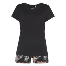 Vivance Pyjama Damen Gr&ouml;&szlig;e XS/S grau / rostrot / schwarz / offwhite Winterkleid