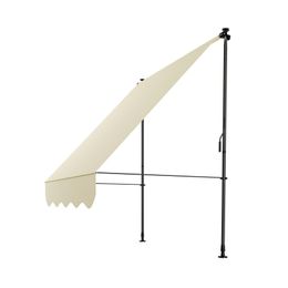 Juskys Klemmmarkise Kapstadt 150x120 cm - H&ouml;henverstellbar, ohne Bohren, wasserabweisend - Beige