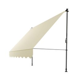 Juskys Klemmmarkise Kapstadt 250x120 cm - H&ouml;henverstellbar, ohne Bohren, wasserabweisend - Beige