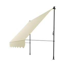 Juskys Klemmmarkise Kapstadt 200x120 cm - H&ouml;henverstellbar, ohne Bohren, wasserabweisend - Beige