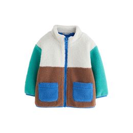 next Fleecejacke Jungen Gr&ouml;&szlig;e 110 azur / dunkelblau / braun / naturwei&szlig;