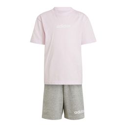 adidas Sportswear Trainingsanzug Jungen Gr&ouml;&szlig;e 116 graumeliert / rosa / wei&szlig;