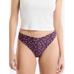 Etam String Damen Gr&ouml;&szlig;e XS khaki / lila / hellpink