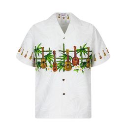 Pacific Legend Button Up Shirt 'Gitarre Bambus Brustdruck' male White size L
