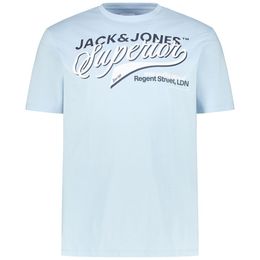 Jack & Jones Gro&szlig;e Gr&ouml;&szlig;en Jack&Jones T-Shirt aus Biobaumwolle Farbe blau Gr&ouml;&szlig;e: 6XL