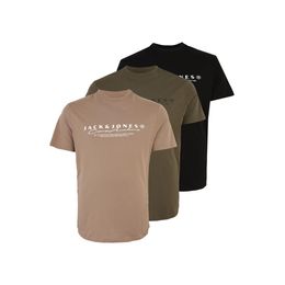 Jack & Jones Plus Jack & Jones Plus T-Shirt 'JCOPOINT' Herren Gr&ouml;&szlig;e 6XL beige / khaki / schwarz