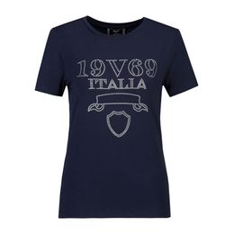 19V69 Italia T-Shirt 'Bella Stones' Damen Gr&ouml;&szlig;e L nachtblau / silber