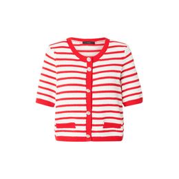 Oui Strickjacke Damen Gr&ouml;&szlig;e L rot / wei&szlig;