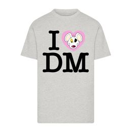 F4NT4STIC Shirt 'Danger Mouse I Love DM' Herren Gr&ouml;&szlig;e XXL grau / rosa / schwarz