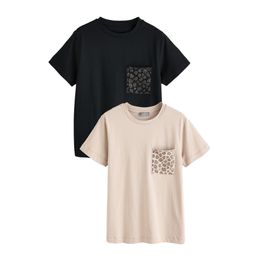 next T-Shirt Damen Gr&ouml;&szlig;e 5XL beige / schwarz