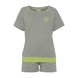 Vivance Shorty Damen Gr&ouml;&szlig;e XS/S graumeliert / limette Winterkleid
